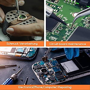 TOWOT Precision Tweezers, Stainless Steel Eagle Beak Tweezers for Craft, Electronics, Soldering, Medical and Experimental Work, Jewelry-Making, Non-Magnetic Curved Tweezers