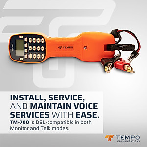 Tempo Communications TM-700 Butt Set/Lineman Telephone Test Set with LCD Display - Professional Grade (Latest Model)