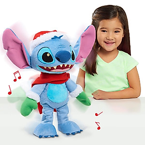 Just Play Disney Holiday Dancing Stitch 14-Inch Feature Plush, Kids Toys for Ages 3 Up