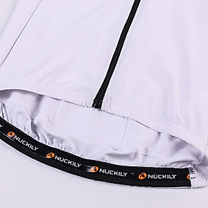 NUCKILY Women's Cycling Jersey Short Sleeve with 3 Pockets Bike Bicycle Clothing Biking Riding Shirts Cycle Wear White