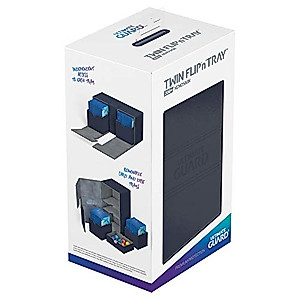 Ultimate Guard Flip 'n' Tray 200+, Deck Case for 200 Double-Sleeved TCG Cards + Dice Tray, Blue, Independent Magnetic Closure & Microfiber Inner Lining
