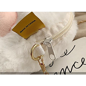 Cute Cat Paw Claw Plush Crossbody Bag for Women Girls Chic Wallet Cellphone Pouch Purse Handbag Soft Fluffy Fur Shoulder Tote (Grey Claw)