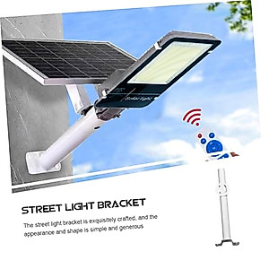1 Set Street Light Bracket Solar Lights Street Light Accessory Lamp Mounting Pole Solar Lighting Mounting Bracket Street Light Metal Support Light Pole Solar Spot Light White FONDOTIN