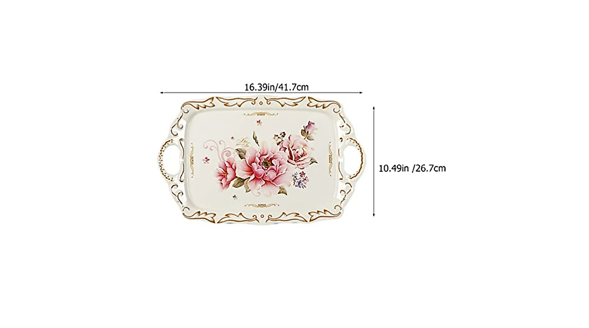 Hemoton Vintage Melamine Snack Tray – Elegant Design