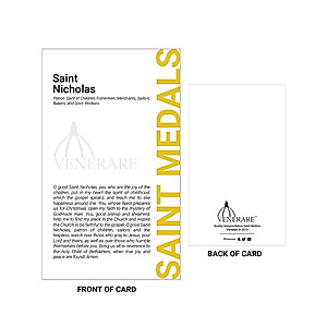 1" Saint and Holy Subject Medal with Prayer Card | Over 25 Different Saints | Durable and Detailed Charm | Pendant Medal Carded with Prayer | Christian Jewelry (St. Nicholas)