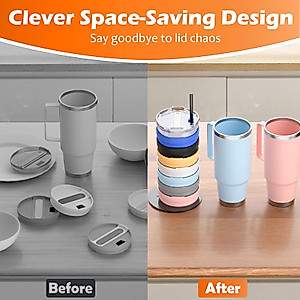 Durmmur 8.9" H Tumbler Lid Organizer, Vertical Cup Lid Organizer for Yeti/Stanley/Simple Modern Tumbler Lids, Yeti Lid Organizer for Kitchen Cabinets Office Organizers and Storage, 1 Pack