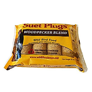 Wildlife Sciences Suet Plugs Variety 16 Pack, 4 Wrapped 4 Packs 12 Ounces Each