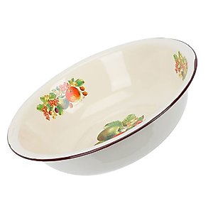 Angoily Lip Gloss Containers Enamel Mixing Bowl Enamelware Salad Bowl Enamel Washing Basin Vintage Soup Basin Soup Bowl Round Serving Tray for Home Kitchen 16CM Random Color Round Serving Platter