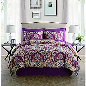VCNY Home AliciaBohemian Paisley 8 Piece Bed-In-A-Bag Comforter Set, King, Multi