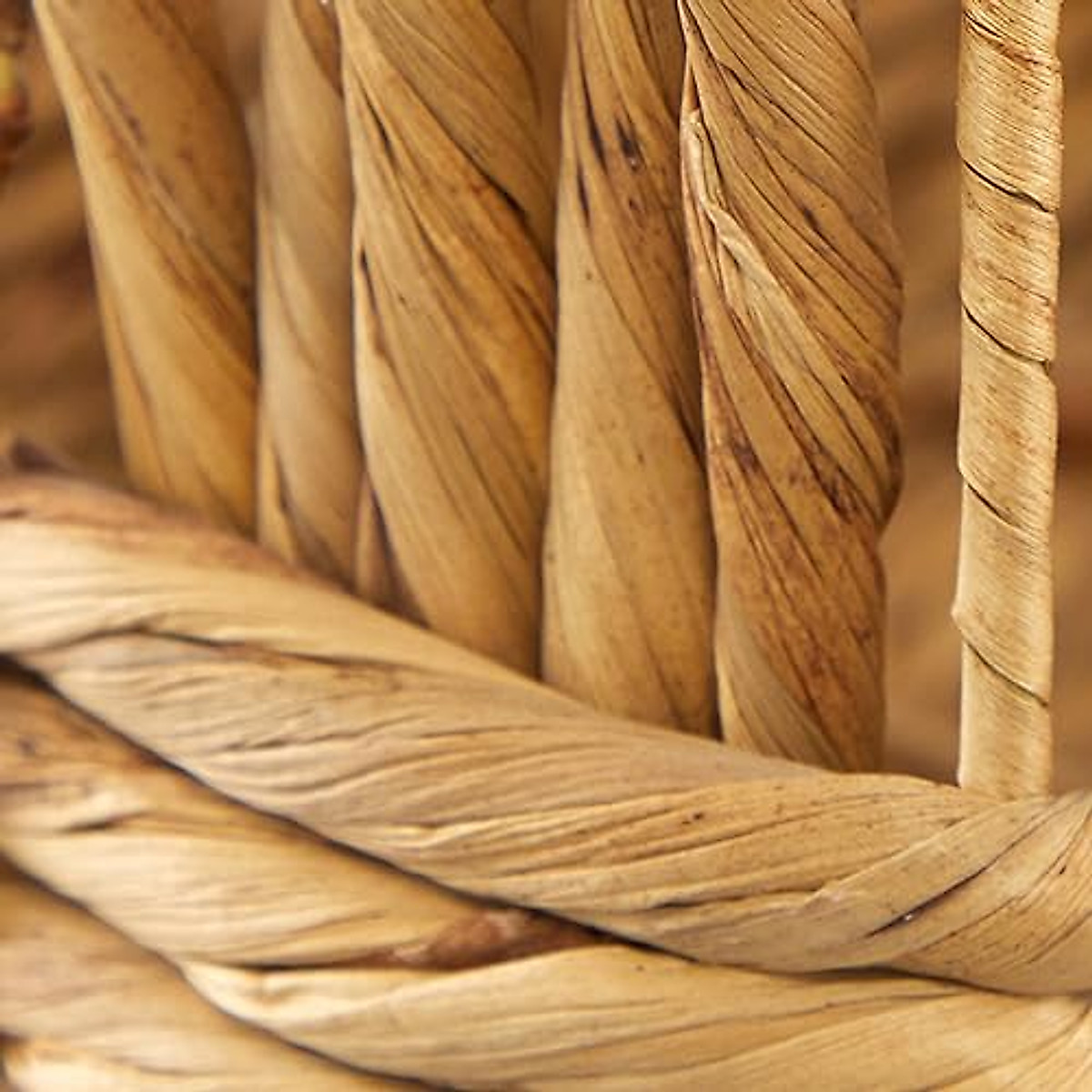 Deco 79 Jute Rope Handmade Decorative and Functional Storage Basket Woven Rectangular Basket Organizer with Slit Handles, Set of 2 Basket for Storage 16", 13"W, Brown