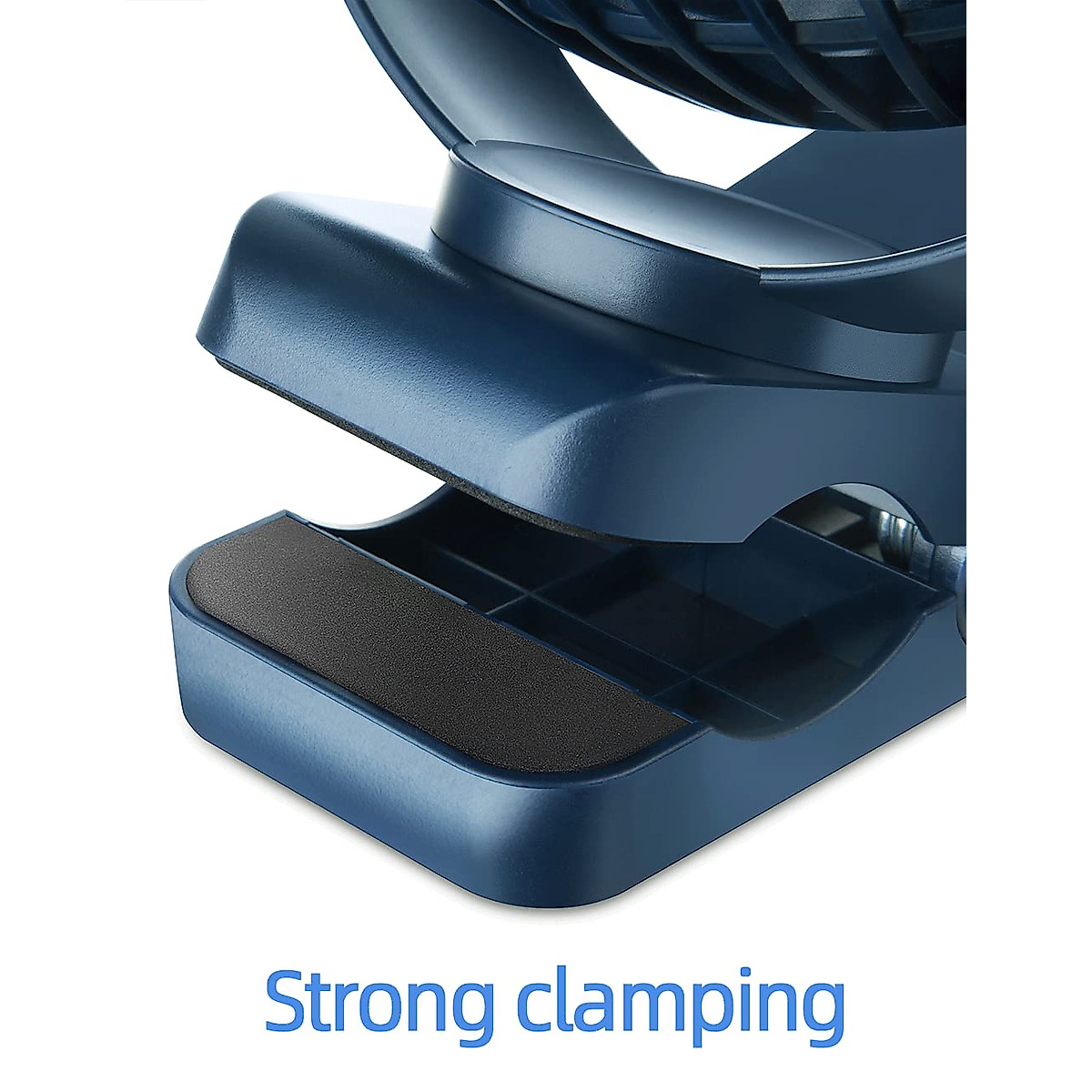 VANPRT 5000mah Clip on Fan, 6'' Portable Rechargeable Battery Fan, 7-30 Working Hours, 3 Speeds Strong Airflow, 720° Rotation, Quiet, Strong Clamp for Desk/Office/Golf/Car/Gym/Treadmill - Blue