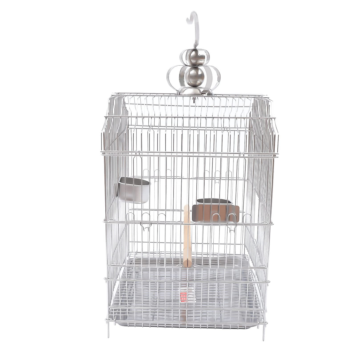 20" Parrot Bird Cage Parakeet Open Stand Large Metal Bird Flying Cage Bird Flight Steel Birdcage Pet House with Rolling Stand for Small Birds Conure Cockatoo Sparrow Macaw
