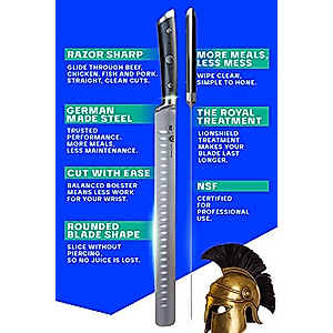 Dalstrong Slicing Knife - 12 inch - Gladiator Series Elite - Granton Edge - Forged High-Carbon German Steel Kitchen Knife - G10 Handle - Razor Sharp Carving Knife - w/Sheath - Slicer - NSF Certified