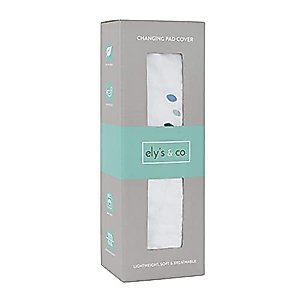 Ely’s &Co. Changing Pad Covers | Cradle Sheet 1-Pack Combed Jersey Cotton for Baby Boy - (Blue Raindrops)