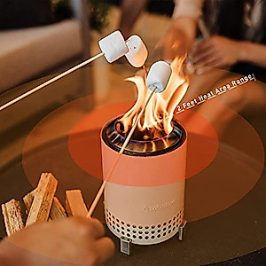 Solo Stove Mesa Tabletop Fire Pit with Stand | Low Smoke Outdoor Mini Fire for Urban & Suburbs | Fueled by Pellets or Wood, Safe Burning, Stainless Steel, with Travel Bag, 6.9 x 5.1 in, 1.4lbs