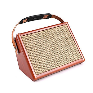 summina 15W Portable Acoustic Guitar Amplifier Amp BT Speaker with Microphone Input Supports Volume Bass Treble Control Reverb Effect Built-in Rechargeable Battery