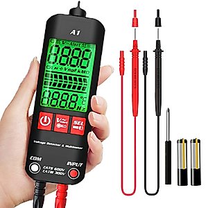A1 Fully Automatic Anti-Burn Intelligent Digital Multimeter, Auto Senses The Zero and Fire Wires Tester Non-Contact Voltage Tester, Accurately Measures Voltage, Current, Conductor On/Off, Resistance