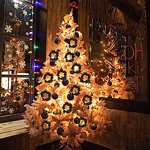 Artflower 12 Pcs Christmas Candle Rings Wreath Mini Christmas Wreath with Red Artificial Berry Christmas Pine Wreath Candle Holder Rings for Christmas Holiday Table Decorations (3 inch)