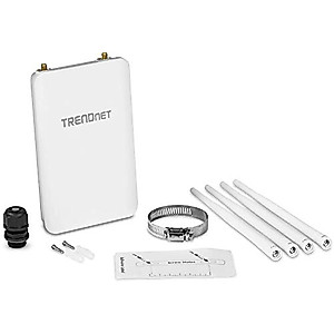 TRENDnet 5 DBI Wireless AC1300 Outdoor PoE+ Omni-Directional Access Point, TEW-841APBO, 4 X 5 DBI Omni Directional Antennas, Point-to-Point & Point-to-Multi-Point WiFi Bridging, IEEE 802.3AT PoE+