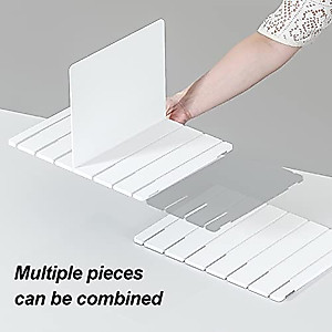 Creahappy 5pcs Shelf Dividers for Closet Shelf Organizer with Base Shelf Closet Organization Adjustable Cabinets Shelf Vertical Purse Separator Closet Bookshelf for Organization in Bedroom Office