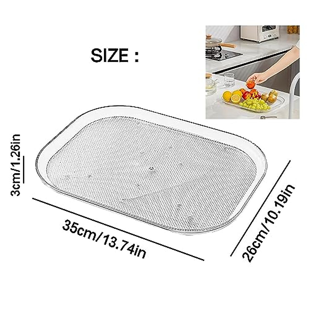 Square Lazy Susan for Refrigerator, Lazy Susan Turntable Organizer for Refrigerator, Countertop Condiment Storage Rack, for Cabinet, Table, Pantry, Kitchen (13.8 X 10.2 in)