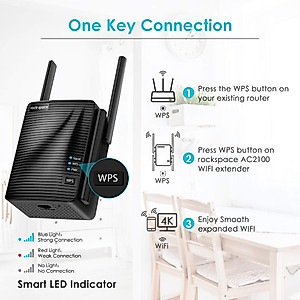 WiFi Extender - WiFi Booster,2100 Mbps,WiFi Range Extender,WiFi Repeater,Wireless Extender for Home,5G&2.4G Dual Band,Gigabit Port&WPS Button,360 Degree Full Coverage