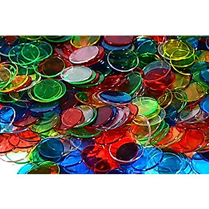 Regal Games - 1,000 Transparent Bingo Chips - 3/4 Inch - for Large Group Games, Game Night, Bingo Hall, & Educational Activities - Ages 5+ - 1,000 Count - Perfect for Bulk Purchasing