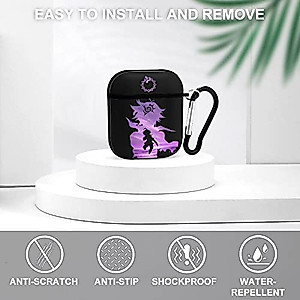 AirPods Case Cover with Keychain for AirPods 2&1, Novelty Anime Printing Shockproof Case Compatiable with Wireless Charging