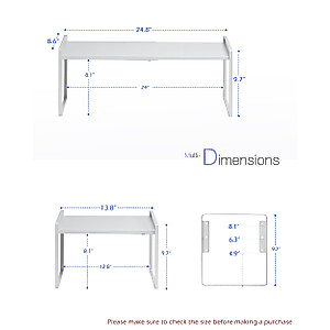 Nxconsu Cabinet Shelf Expandable Height Adjustable Organizer Riser for Kitchen Cabinet Pantry Cupboard Under Sink Countertop Organization Storage Space Saver Stackable Heavy Duty Metal White