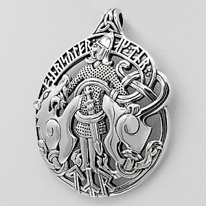 Dryad Design Norse Pagan God Tyr Pendant 1.5" - Sterling Silver Viking God Jewelry Gift for Men & Women