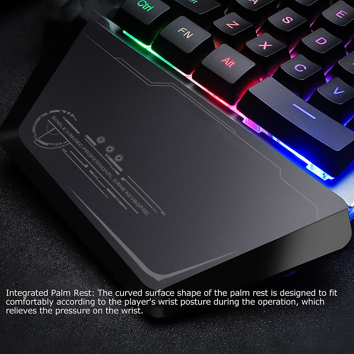 One-Handed RGB Mechanical Gaming Keyboard, 35 Keys Portable Mini RGB Gaming Keyboard support for Vista/for Win7/for Win8/for WIN10/for Android/for OS