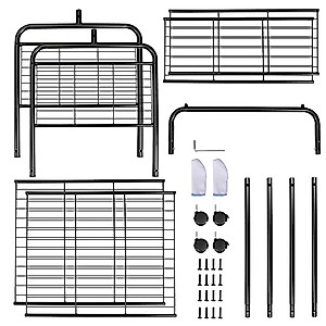 Fishat Metal Rolling Laundry Hamper Butler Cart Basket with Hanging Garment Rack, Storage Organizer with Rack on Wheels Mobile (Black)