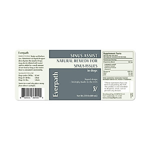 2024 Everpath Upgraded Sinus Support for Dogs - 2 Fluid Ounces/60mls | USA Made | Supports Sinus Health and Relief | Relief for Allergies, Congestion & Acute Sinusitis | Natural Solution for Pets
