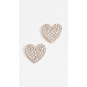 kate spade new york Pave Heart Rose Gold Stud Earrings