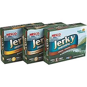 NESCO BJV-6, Jerky Spice Works, 3 Flavors Variety Pack, Packaging May Vary, 6 Piece Assortment