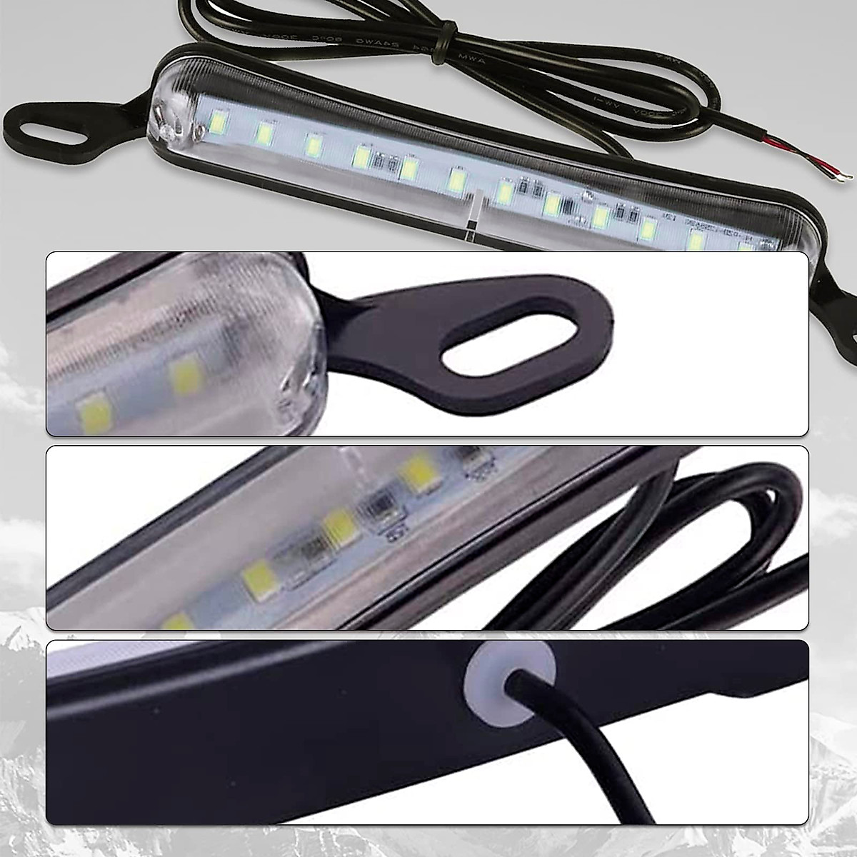 QODOLSI Pack-1 LED License Plate Light, Universal Car License Plate Light, Bright Running Light Reversing Lights LED License Plate Light (White)