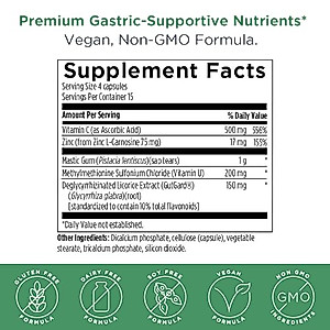 Designs for Health GastroMend HP - Mastic Gum, Zinc, L-Carnosine, Deglycyrrhizinated Licorice Gut Health Supplements - May Support Gastric Health, Occasional Bloating or Upset Stomach (60 Capsules)