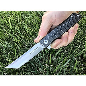 TACTICAL GEARZ EDC Tc4 Titanium Pocket Knife! Tc4 Titanium Handle! Ball Bearing, CPM-D2 Steel Blade! Includes Sheath!