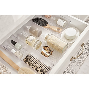 Spectrum Diversified Hexa 6" x 12" x 2" Buildup-Resistant Kitchen & Bathroom, Easy-to-Clean Kitchen Utensil Drawers, Desk Organizer Tray, 6 x 12, Clear Frost