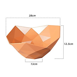 BESTonZON Modern Fruit Basket, European Fruit Bowl, Irregular Fruit Salad Plate Vegetable Snacks Serving Tray Candy Dessert Display Dish for Counters, Kitchen, Countertop, Home Decor, Orange