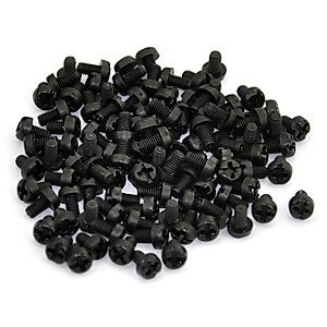 Electronics-Salon 100pcs M3 x 5mm Nylon Machine Screw, Black, Combination Phillips-Slotted Drive, Pan Head, Metric