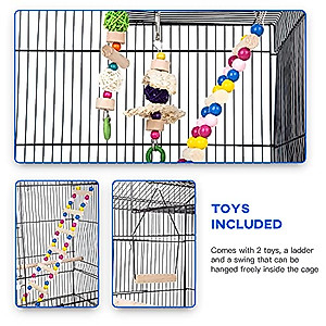 39-inch Roof Top Large Flight Parrot Bird Cage Accessories Medium Roof Top Large Flight cage Parakeet cage for Small Cockatiel Canary Parakeet Sun Parakeet Pet Toy