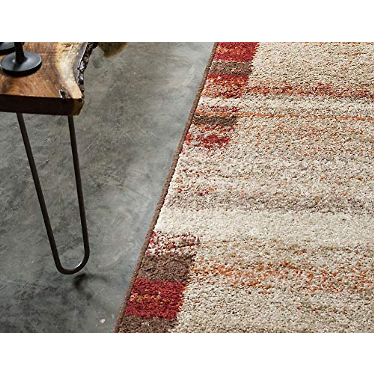 Unique Loom Autumn Collection Modern Contemporary Casual Abstract Area Rug, 2' x 6' 1" Runner, Beige/Brown