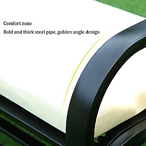 JOZZY Outdoor Garden Bench,Outdoor Garden Double Rocking Chair, Leisure Courtyard Terrace Metal Bench, Comfortable and Durable Outdoor Swing Glider, Weatherproof Steel Frame, for Porch/Backyard