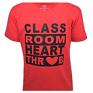 Unique Baby Boys Valentine's Day Classroom Heartthrob T-Shirt (7) Red