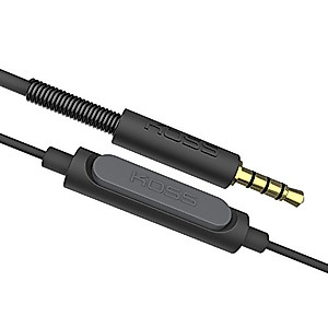 Koss Porta Pro with Microphone and Remote On-Ear Headphones, in-Line Microphone and Touch Remote Control, Collapsible Design, Wired with 3.5mm Plug, Black and Silver