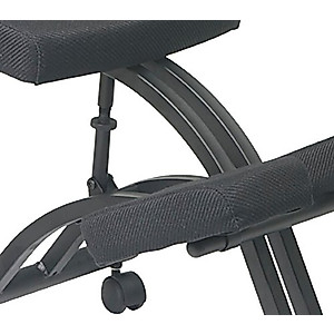 Office Star Ergonomically Designed Knee Chair with Casters, Memory Foam and Black Metal Base Black, 200 lbs (KCM1420)