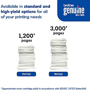 Brother Genuine Black Toner Cartridge 4-Pack, TN730, Replacement Black Toner, Page Yield Up to 1,200 Pages Each