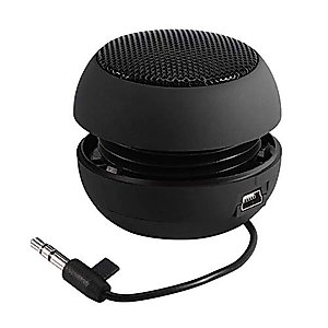 Qinlorgo Mini Speaker, Retractable Speaker with USB Charging Cable, 3.5mm Audio Interface Portable Speaker for MP3, MP4, MP5, Mobile Phones, Computers(Black, 12)