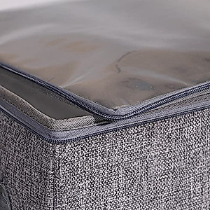 TENABORT 4 Pack Collapsible Storage Bins with Lids Fabric Foldable Storage Boxes Organizer Containers Baskets Cube for Home Bedroom, Large